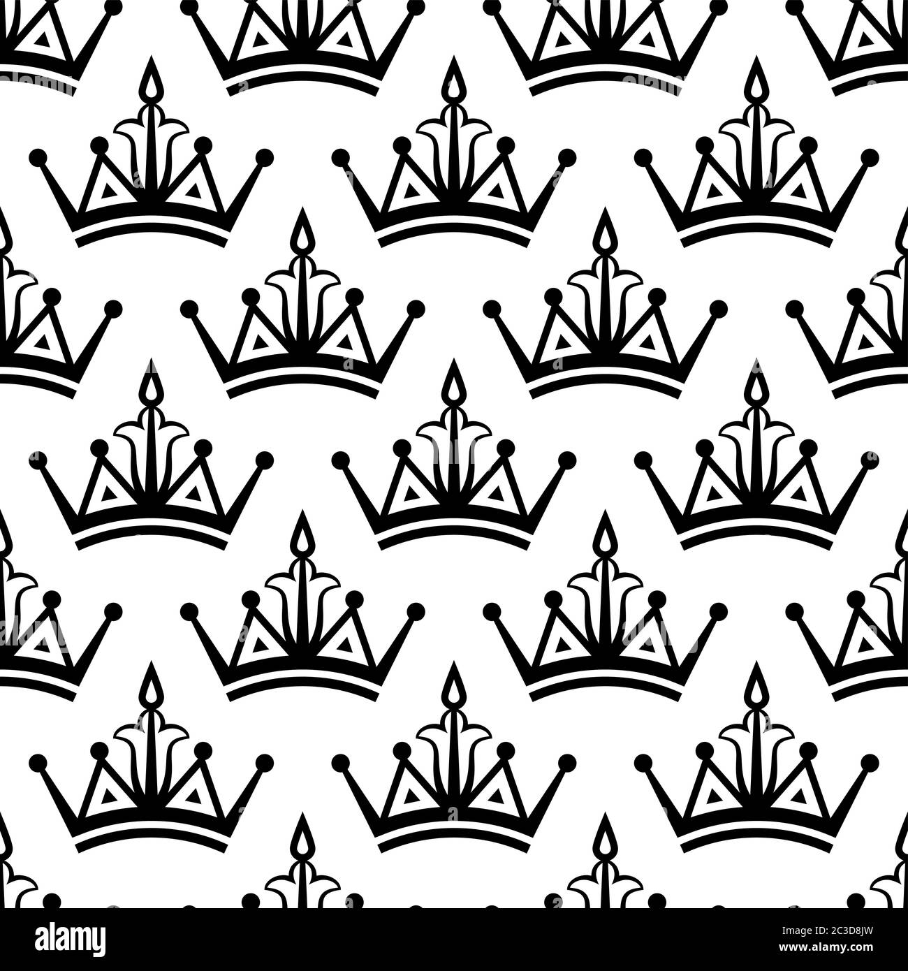 Crown Icon Seamless Pattern, Crown Vector Art Illustration Stock Vector ...
