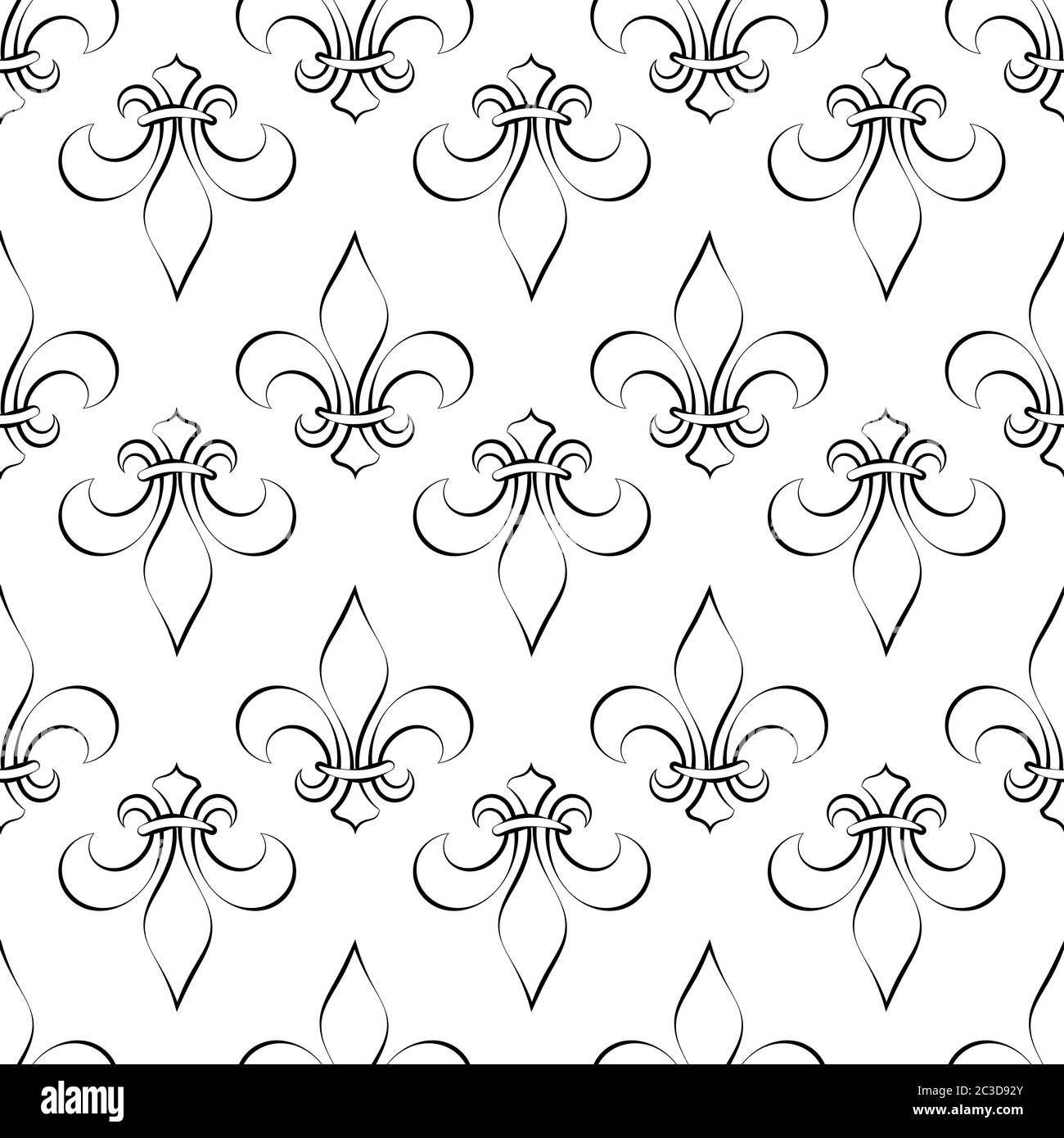 Fleur De Lis Seamless Pattern, Fleur-De-Lys Or Flower-De-Luce, The ...