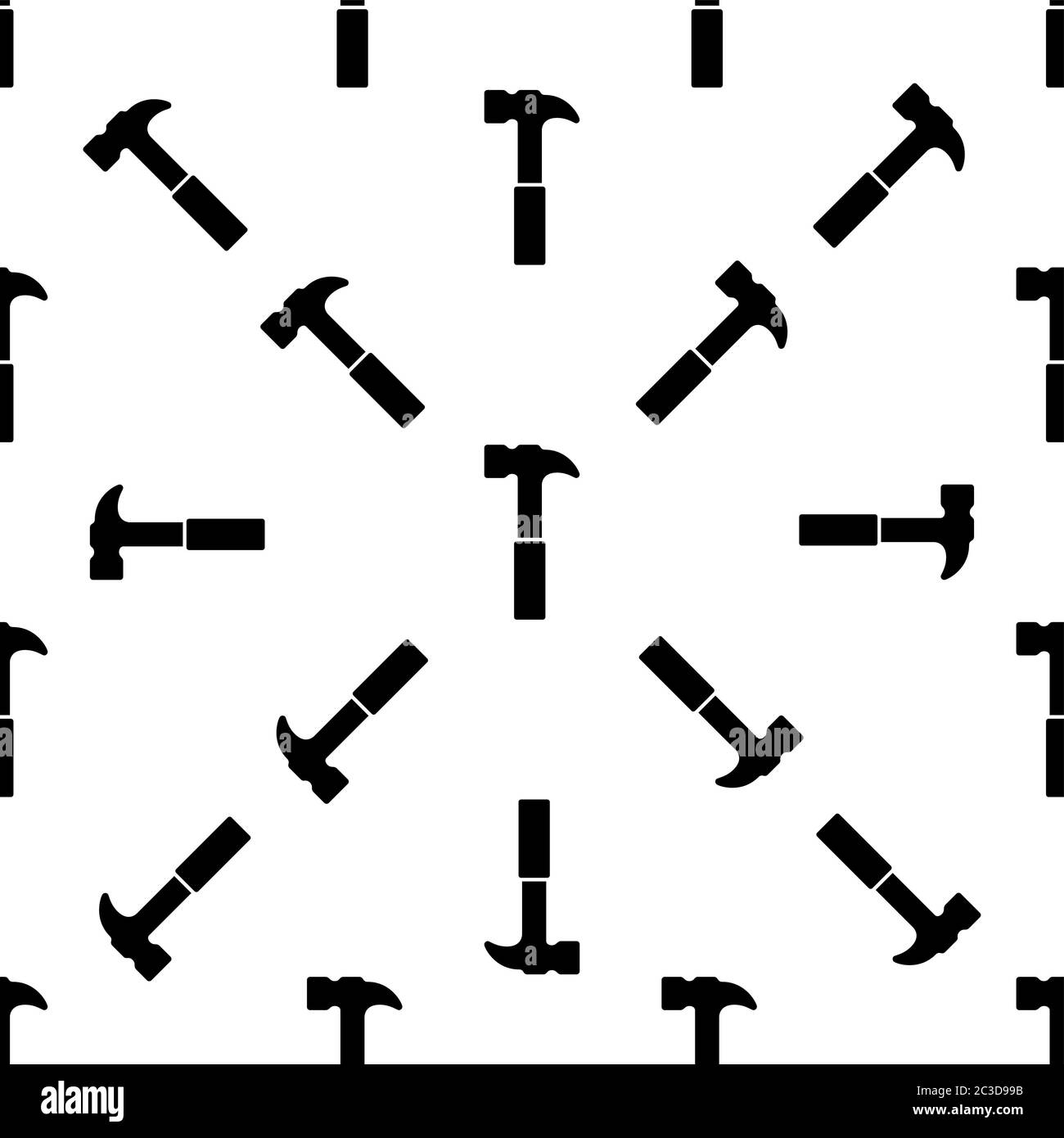 Hammer Icon Seamless Pattern, Tool Design Seamless Pattern Vector Art ...
