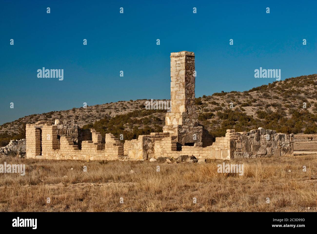 Ruins of soldiers quarters at Fort Lancaster State Historic Site, Pecos ...