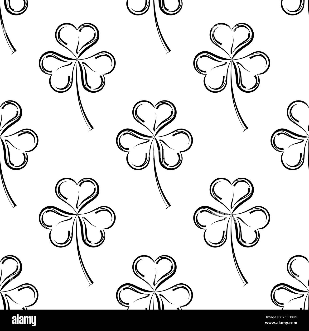 Shamrock Three Leaf Clover Seamless Pattern Vector Art Illustration Stock Vector Image & Art - Alamy