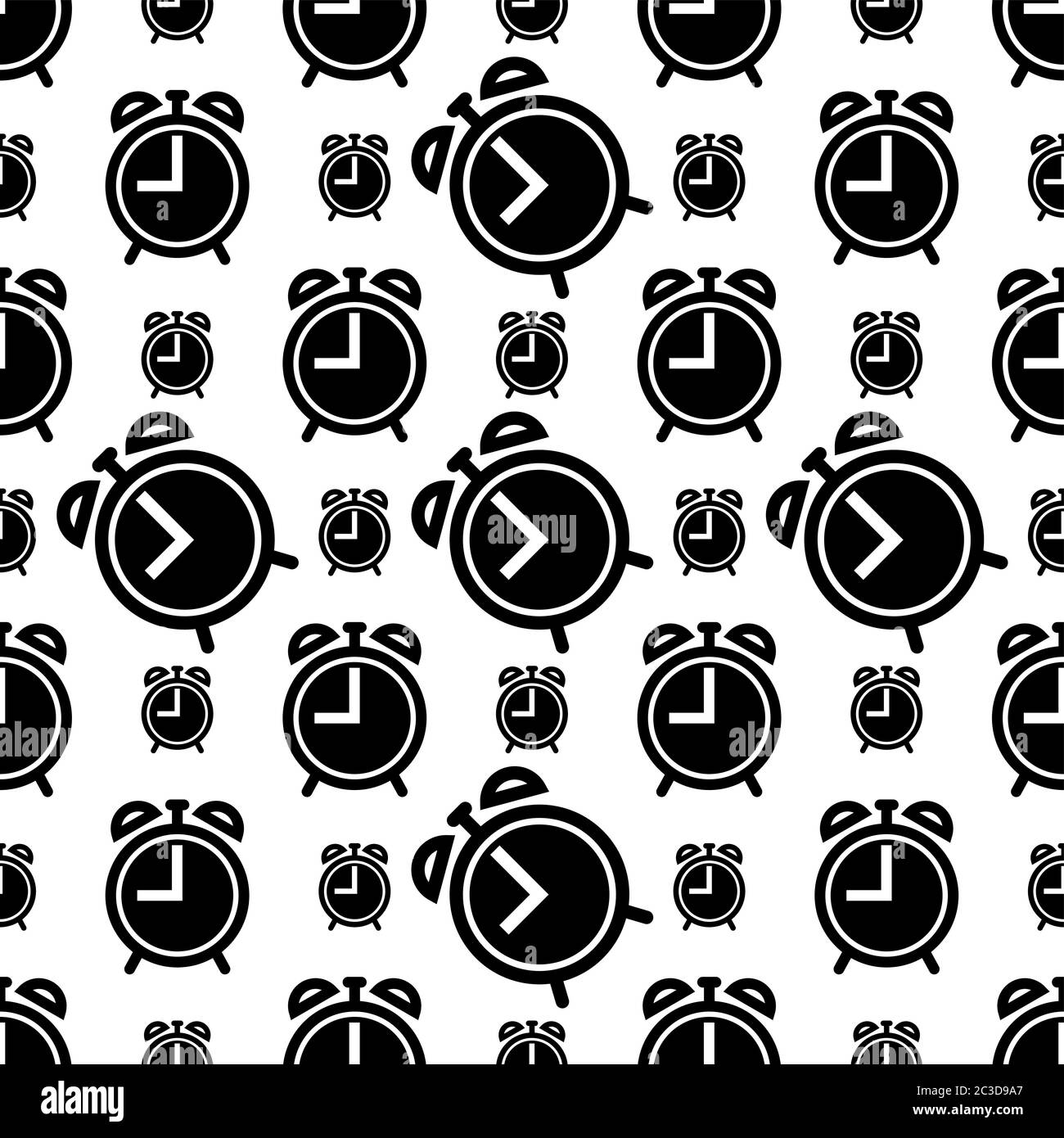 Alarm Clock Icon Seamless Pattern Vector Art Illustration Stock Vector ...