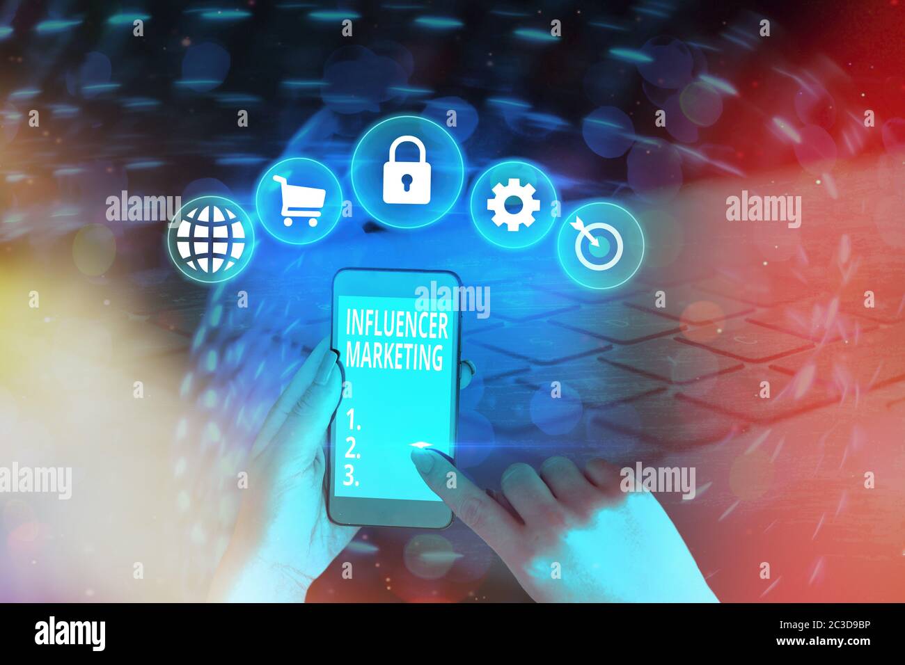 Writing note showing Influencer Marketing. Business concept for form of ...