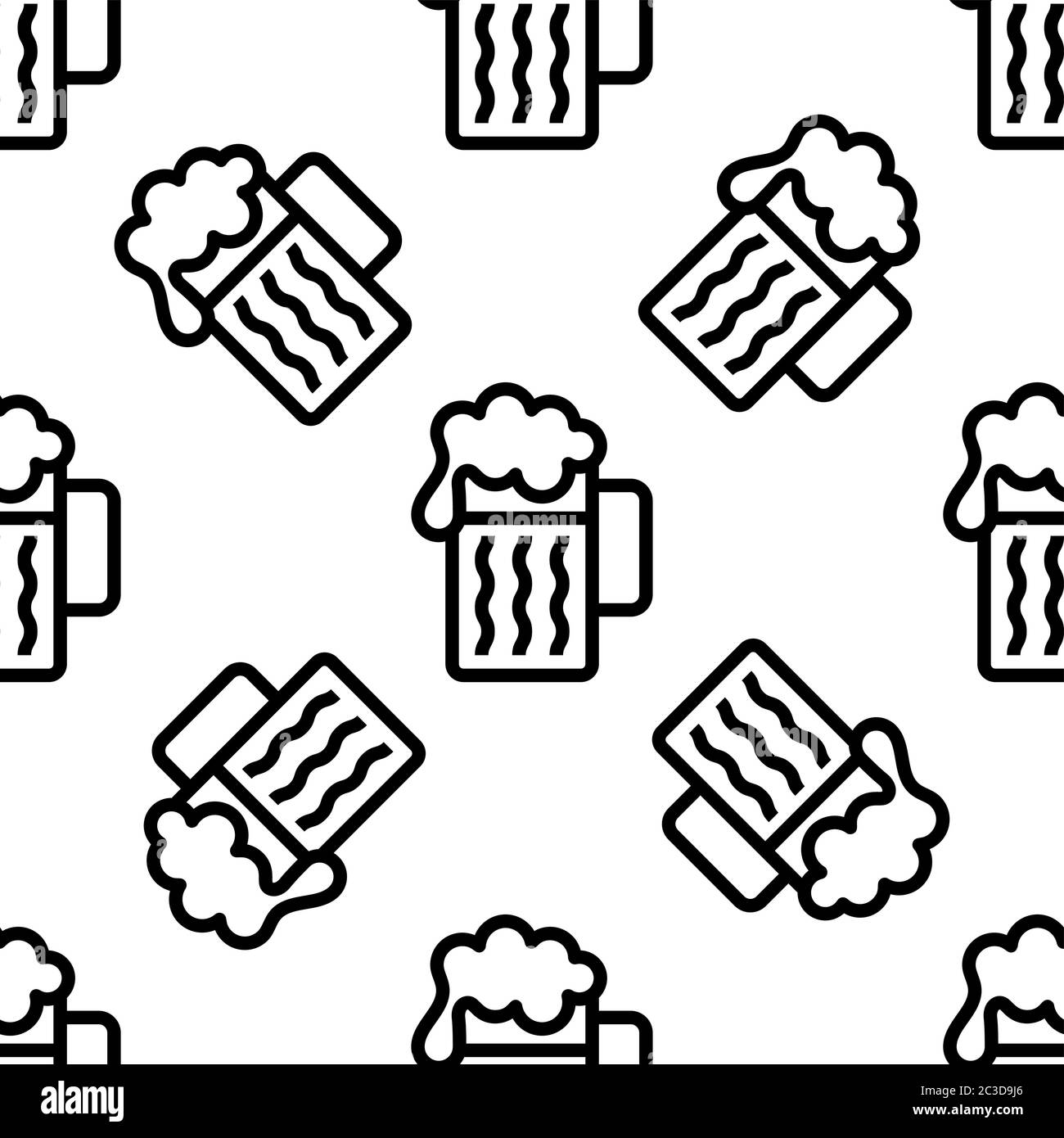 Beer Mug Icon Seamless Pattern Vector Art Illustration Stock Vector ...