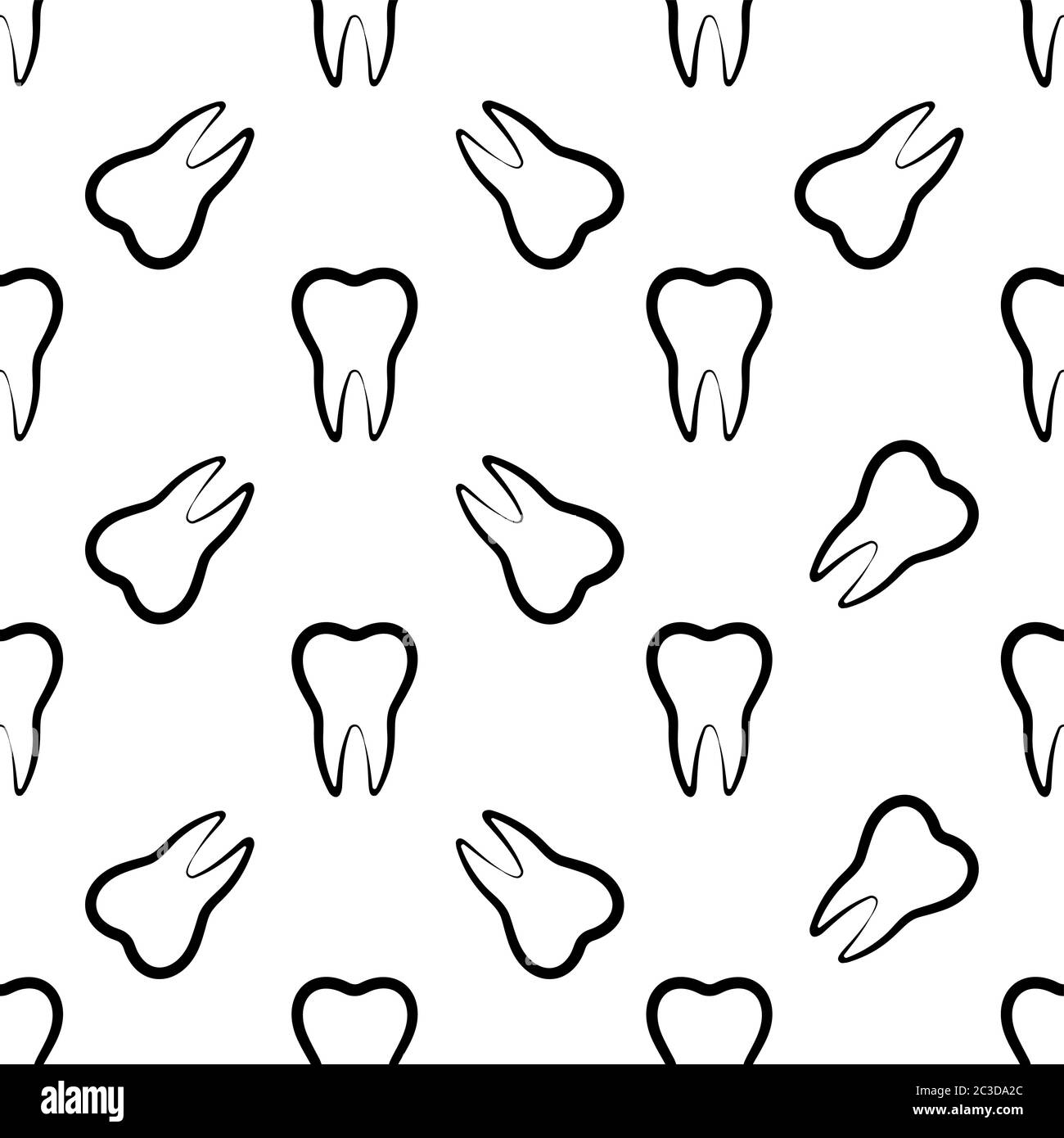 Teeth Icon Seamless Pattern, Medical Seamless Pattern Vector Art ...