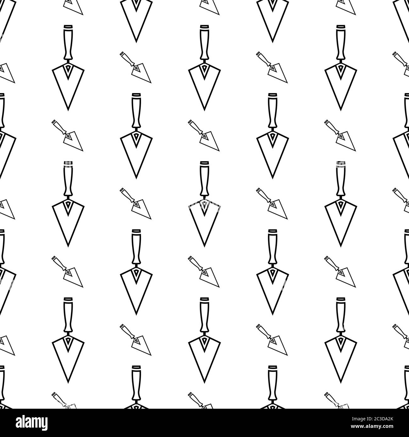 Trowel Icon Seamless Pattern, Trowel Vector Art Illustration Stock ...