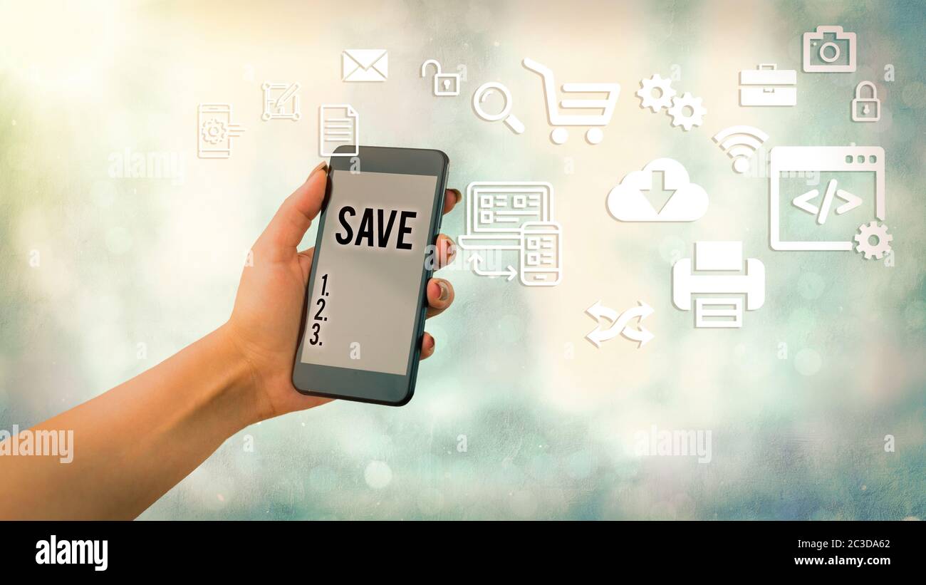 Handwriting text Save. Conceptual photo to rescue from danger or ...