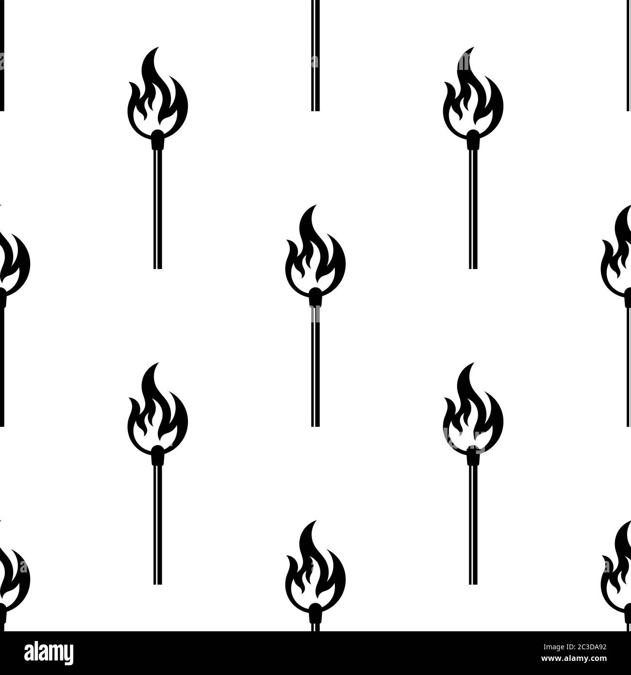 Lit Matchstick, Burning Matchstick Seamless Pattern Vector Art ...