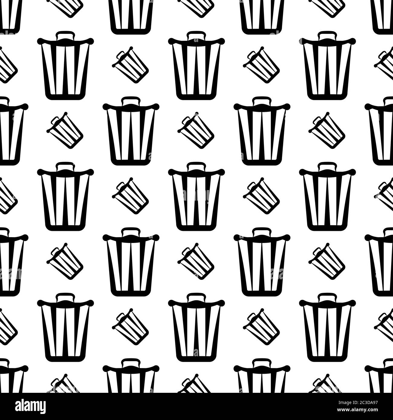 Trash Can Icon Seamless Pattern Vector Art Illustration Stock Vector ...