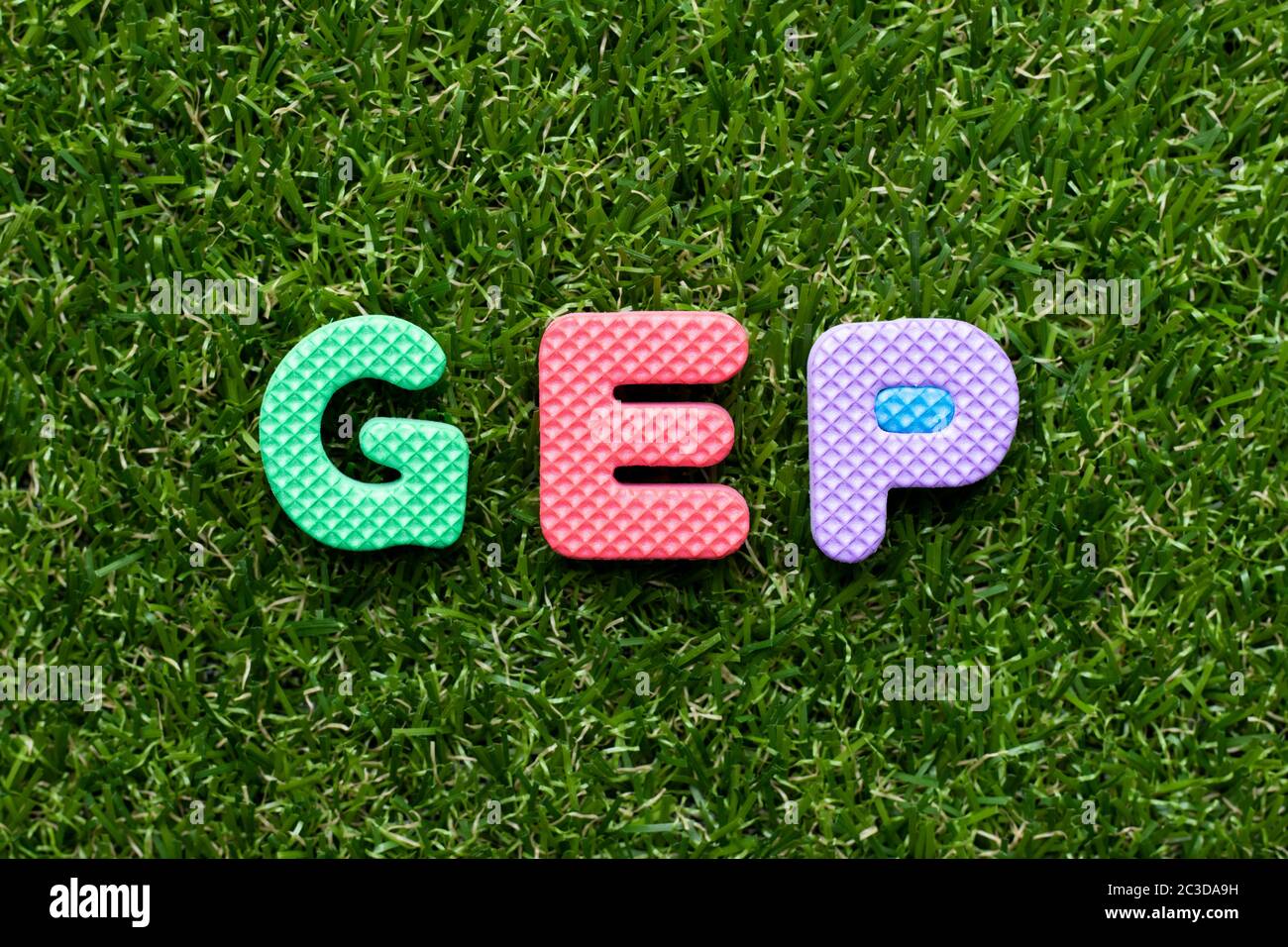 Toy foam letter in word GEP (Abbreviation of Good Engineering Practice ...