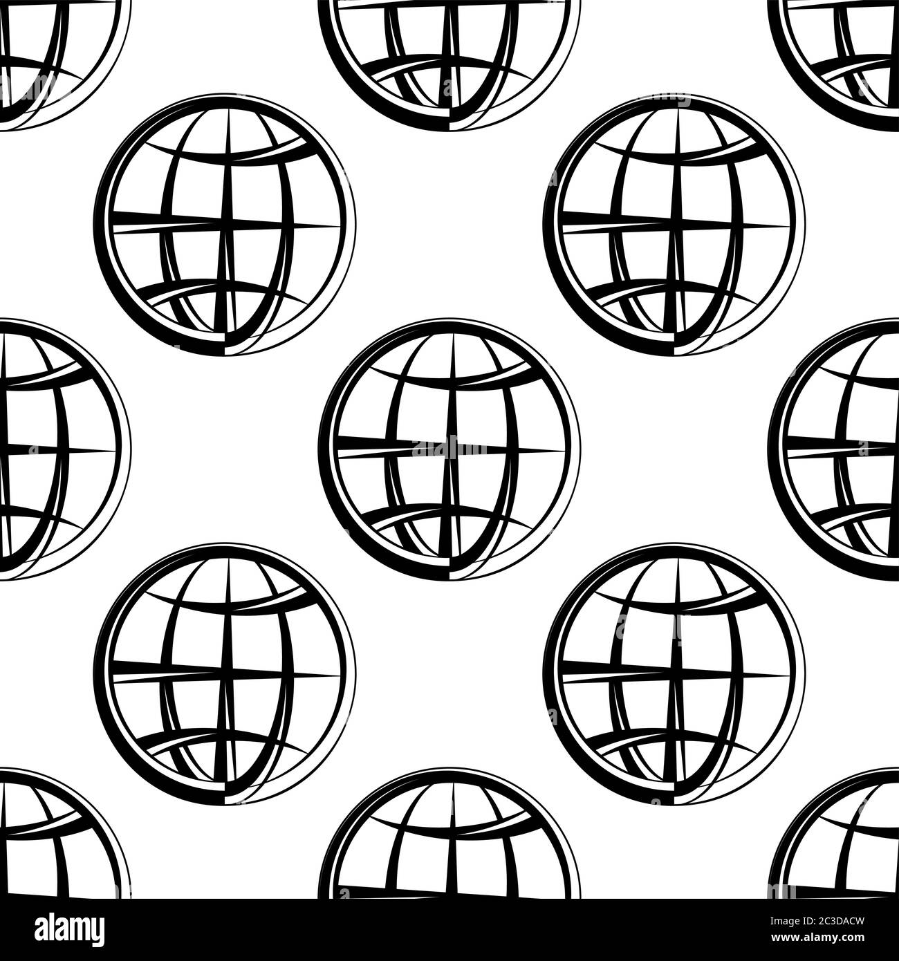Globe icon seamless pattern Black and White Stock Photos & Images - Alamy