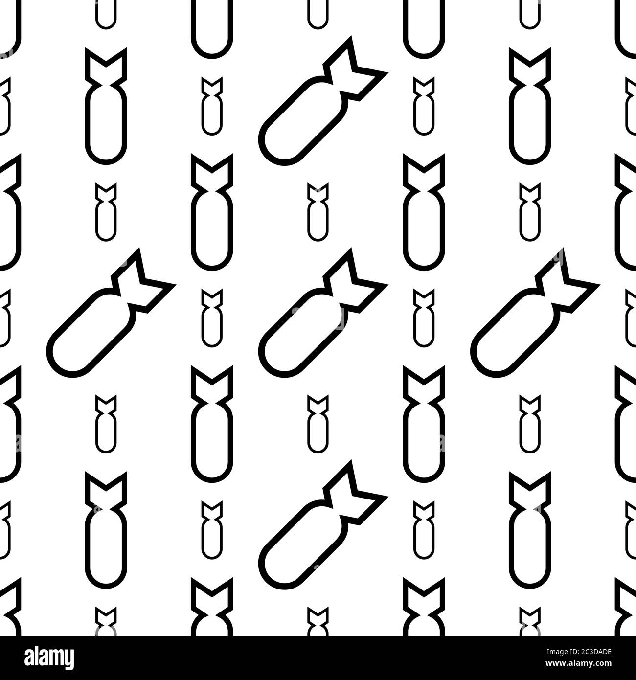 Bomb Icon Seamless Pattern, Explosive Device Vector Art Illustration ...