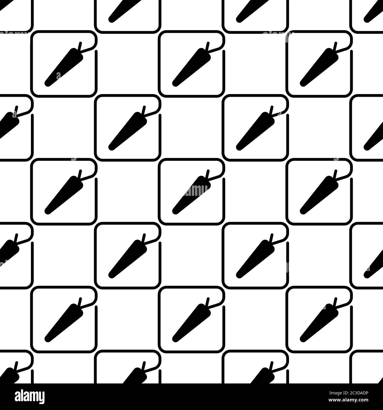 Carrot Icon Seamless Pattern, Vegetable Icon Vector Art Illustration ...