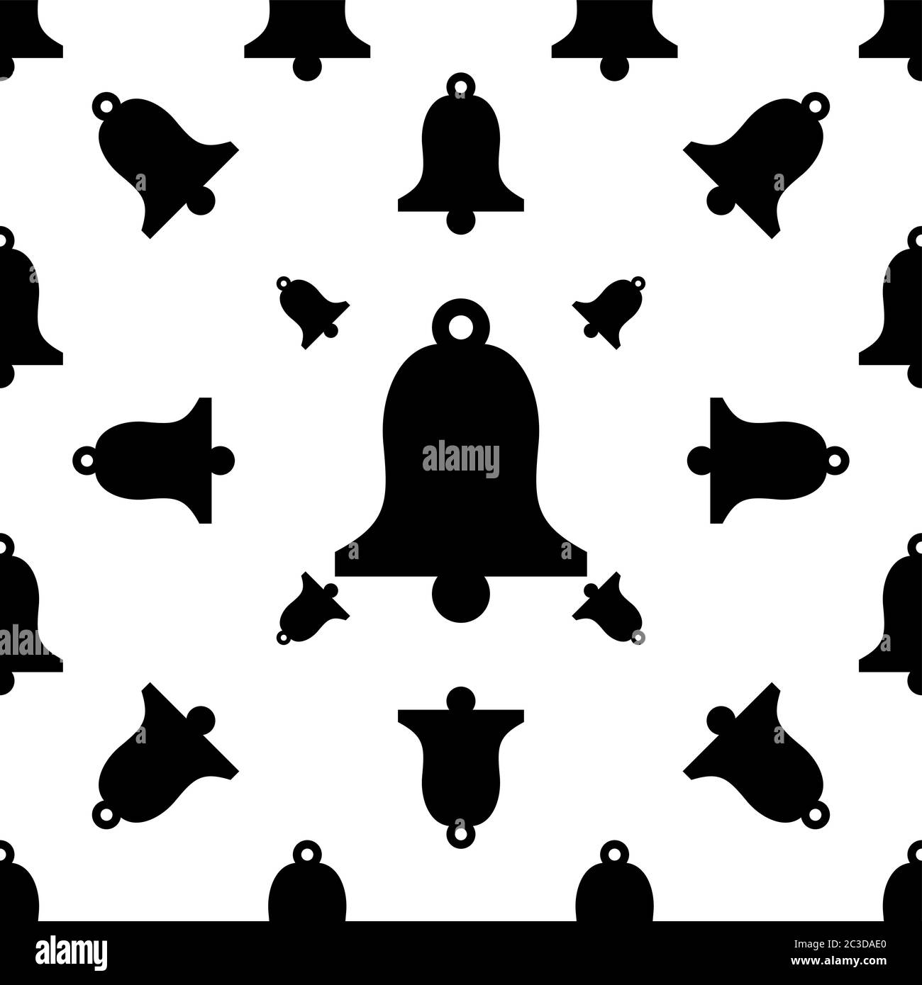 Bell Icon Seamless Pattern, Bell Vector Art Illustration Stock Vector ...