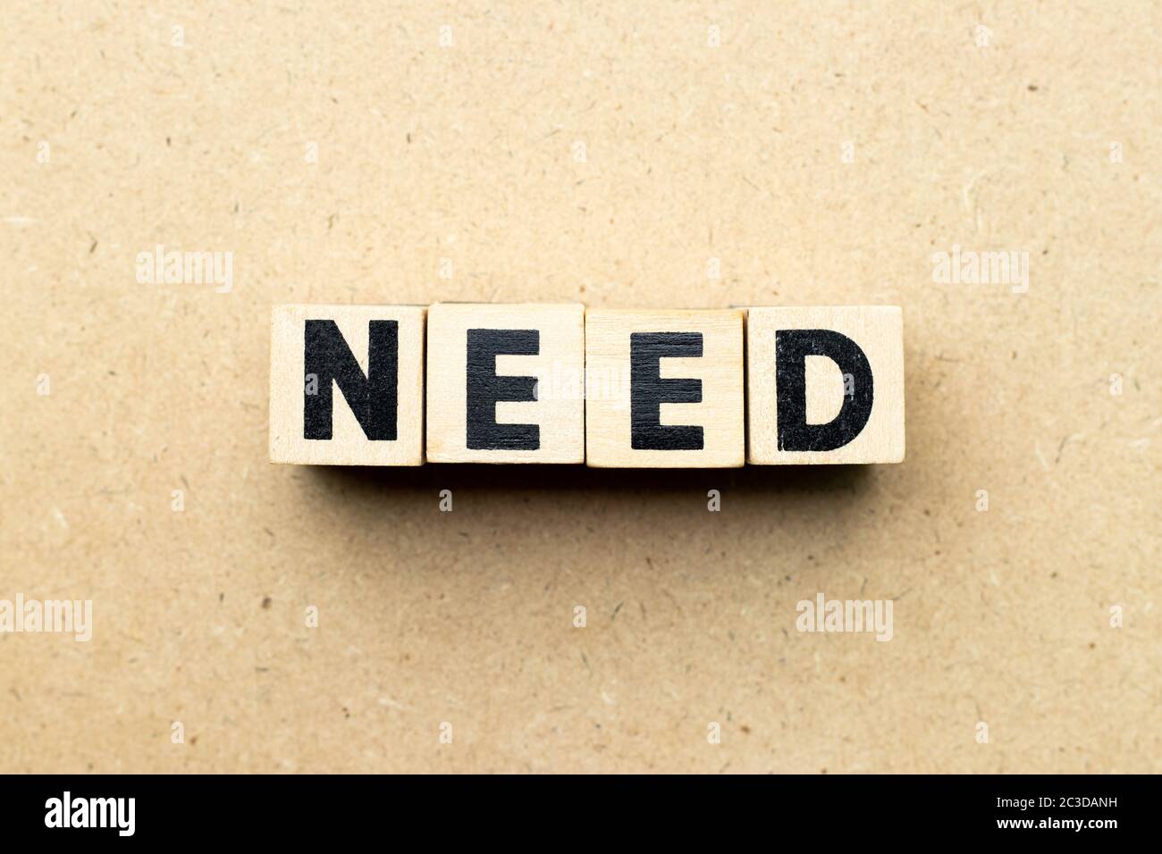 Letter block in word need on wood background Stock Photo - Alamy