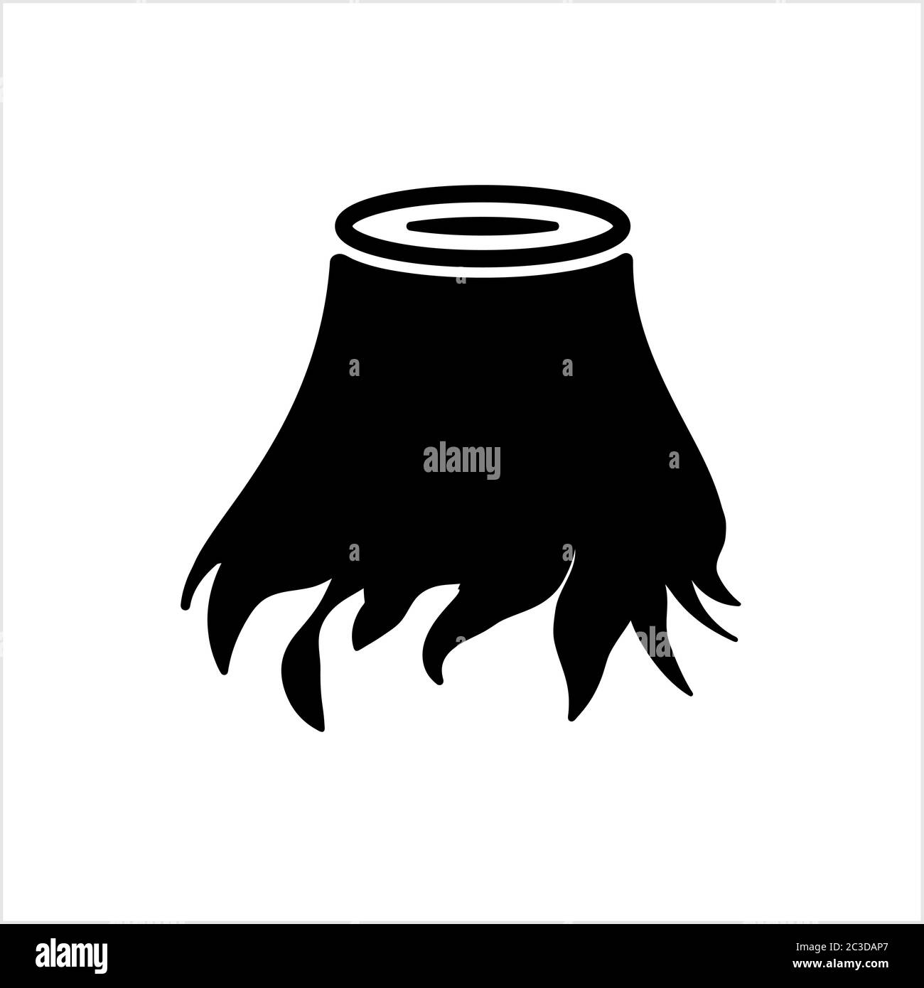 Tree Stump Icon, Tree Stump Vector Art Illustration Stock Vector Image ...