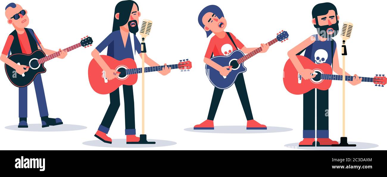 Singer with acoustic guitar Stock Vector Image & Art - Alamy