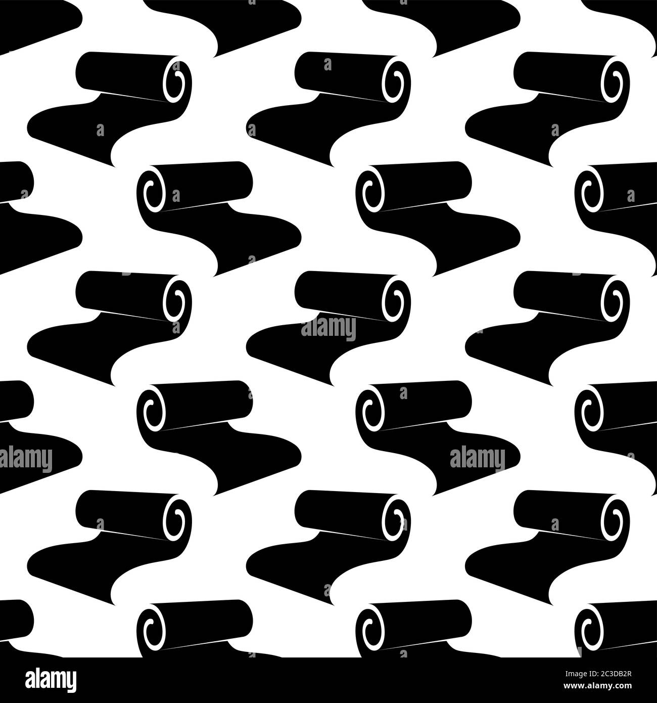 Roll Icon Seamless Pattern, Mat, Rug, Carpet Or Paper Roll Icon Of ...