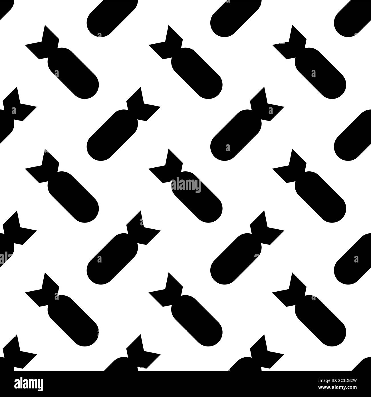 Bomb Icon Seamless Pattern, Explosive Device Vector Art Illustration ...