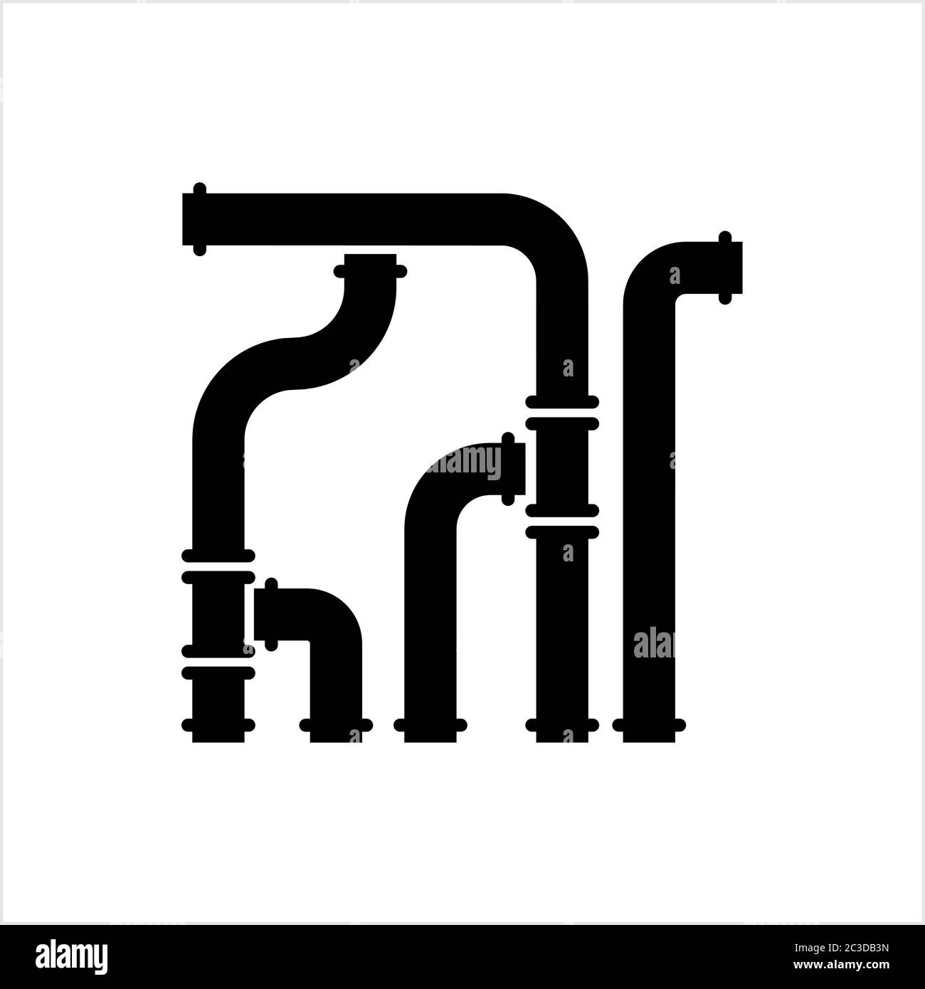 Pipe Icon, Pipe Fitting Icon, Water, Gas, Oil Pipeline, Plumbing Work ...