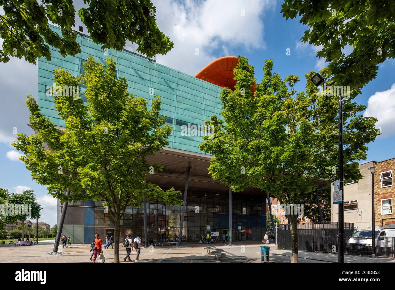 General view of main elevation. Peckham Library, London, United Kingdom ...
