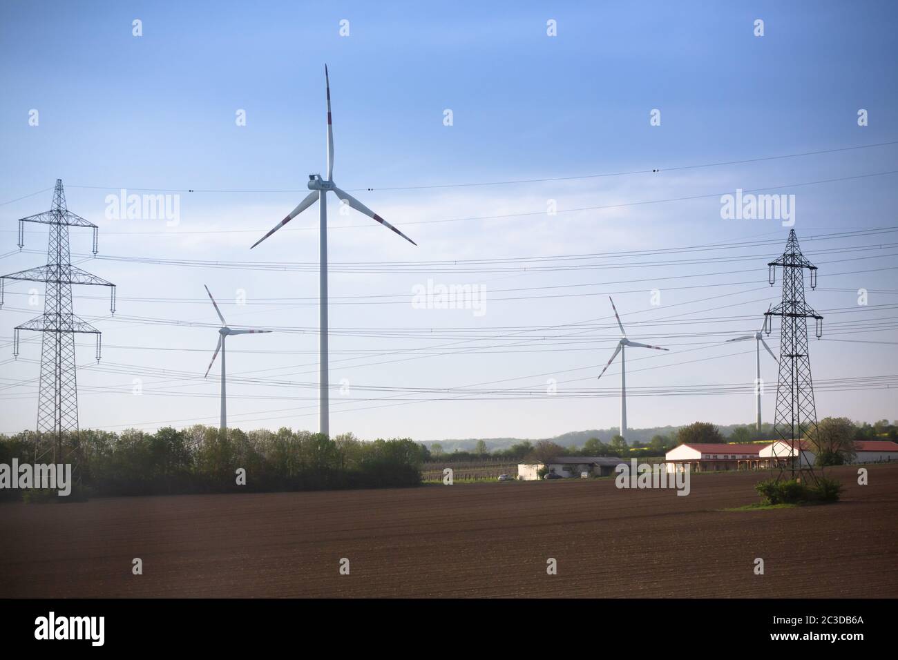 Wind power station. Wind generators. Alternative energy sources. Green ...