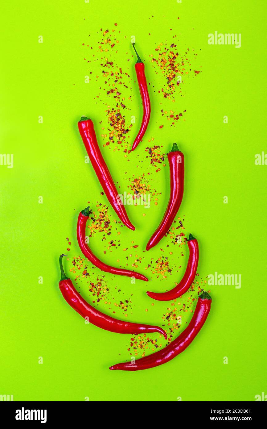 Pods of red hot chili peppers Stock Photo - Alamy