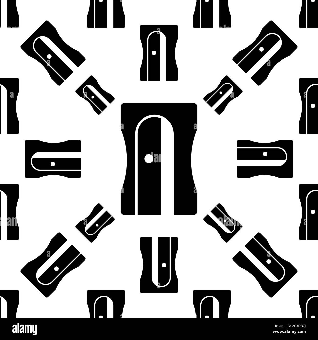 Pencil Sharpener Icon Seamless Pattern, Sharpener Vector Art ...