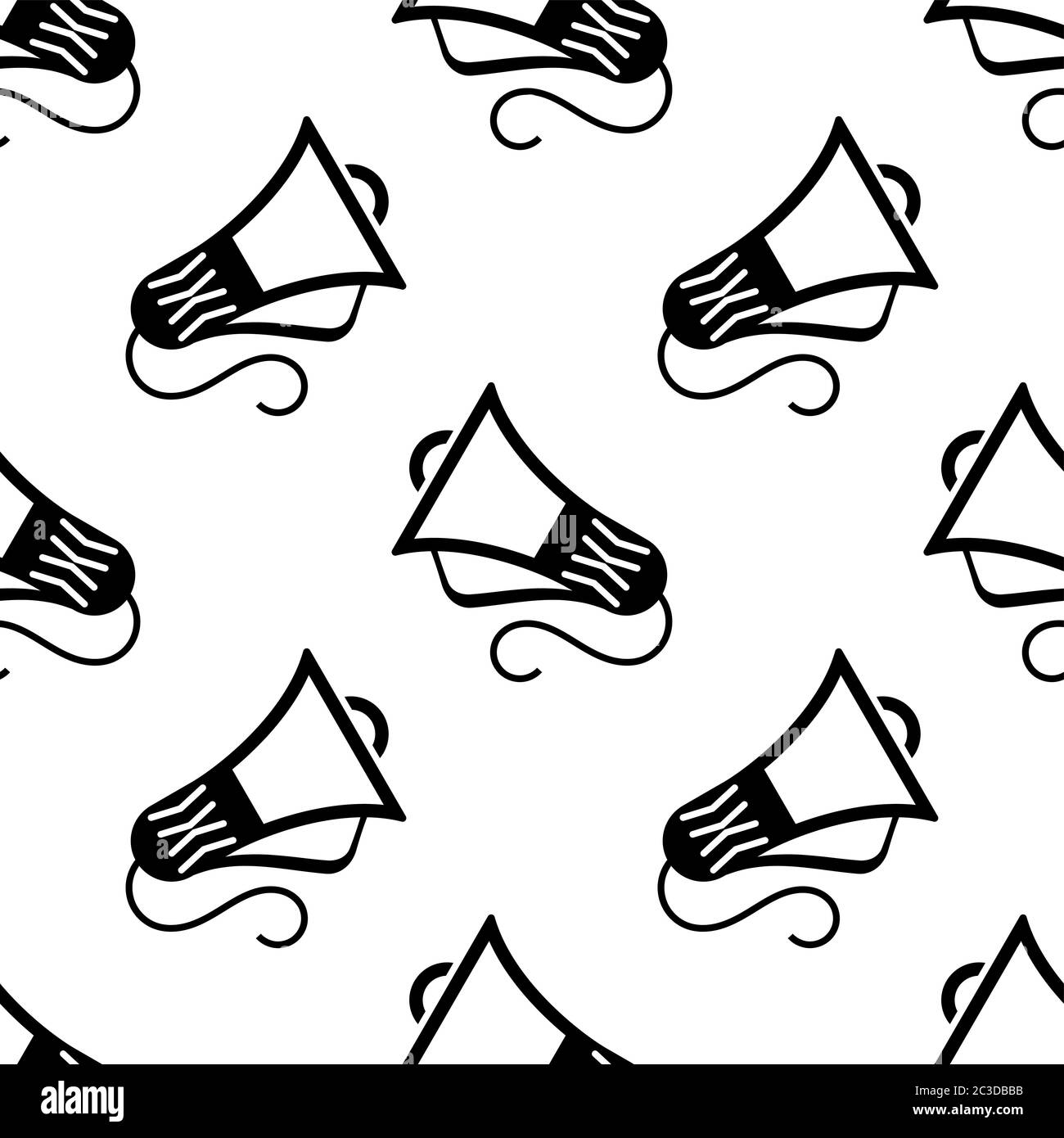 Megaphone Icon Seamless Pattern Megaphone Vector Art Illustration