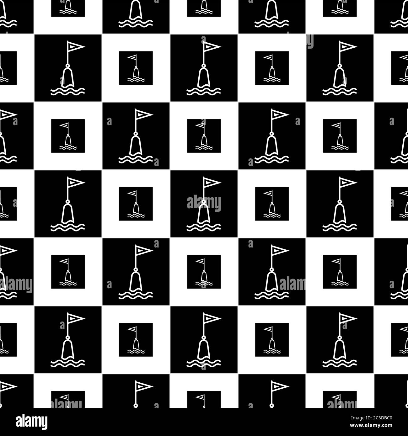 Buoy Icon Seamless Pattern, Float Buoy Icon Vector Art Illustration ...