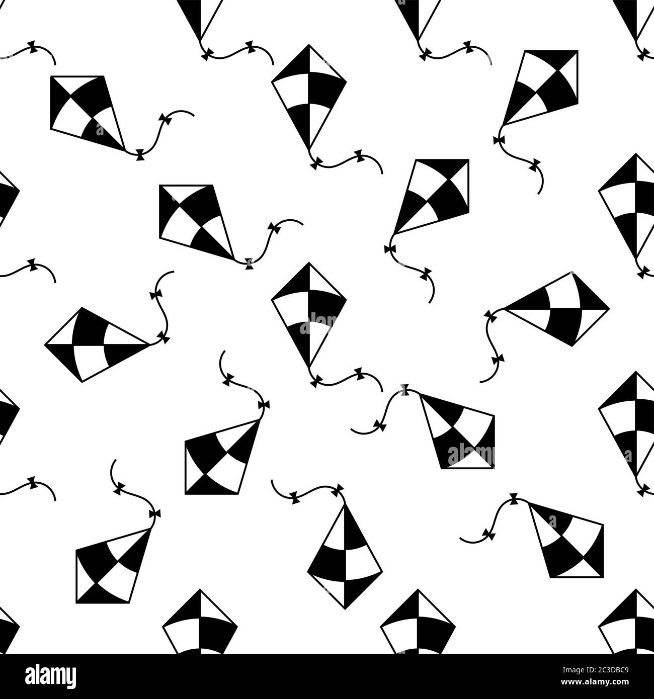 Kite Icon Seamless Pattern Vector Art Illustration Stock Vector Image ...