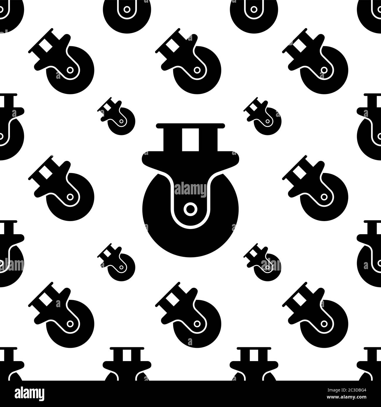 Caster Wheel Icon Seamless Pattern Vector Art Illustration Stock Vector ...