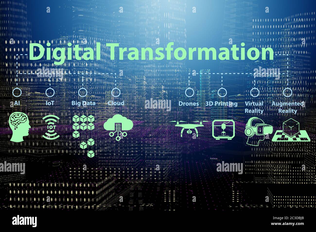 Digital transformation concept - 3d rendering Stock Photo - Alamy