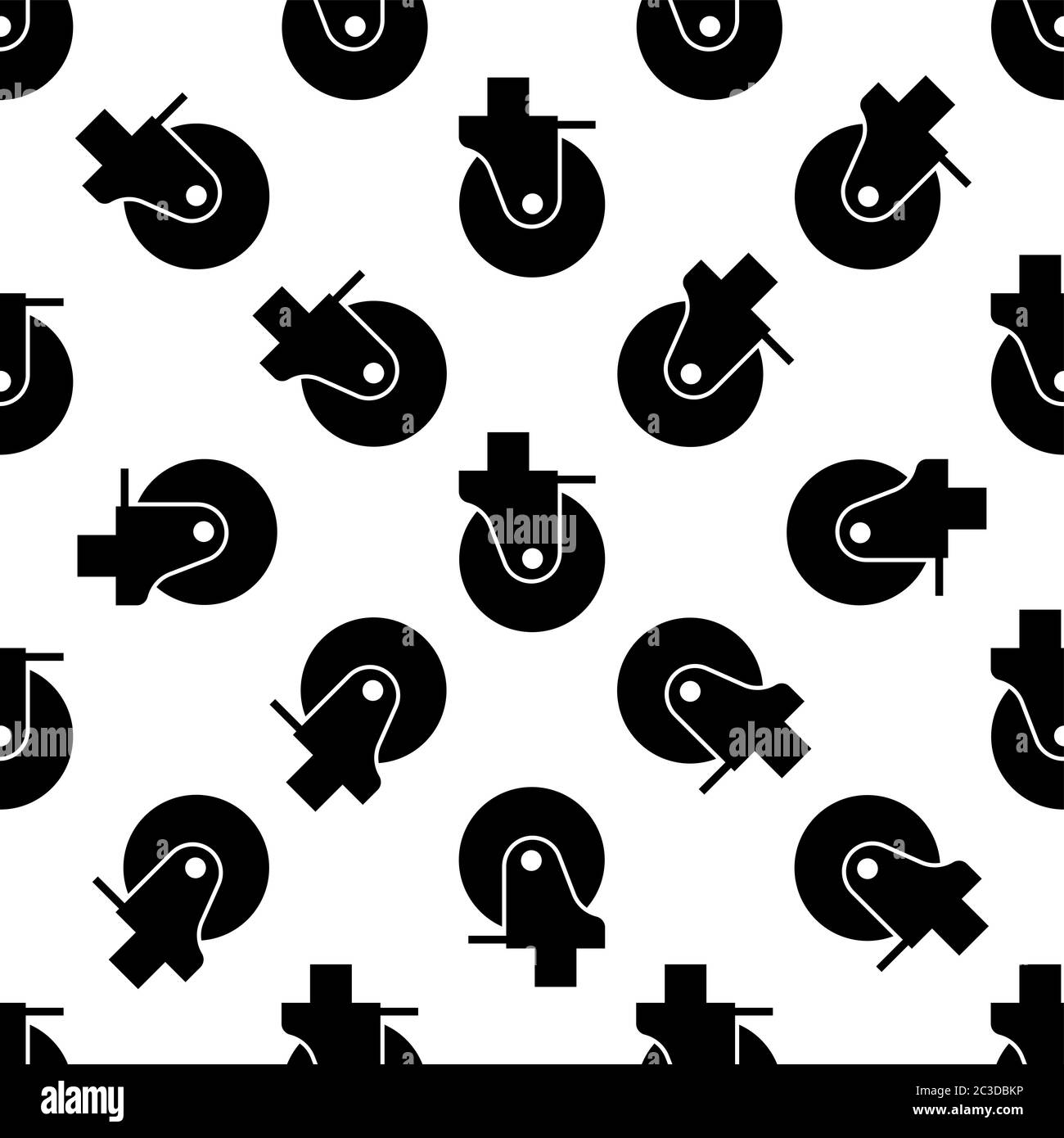 Caster Wheel Icon Seamless Pattern Vector Art Illustration Stock Vector ...