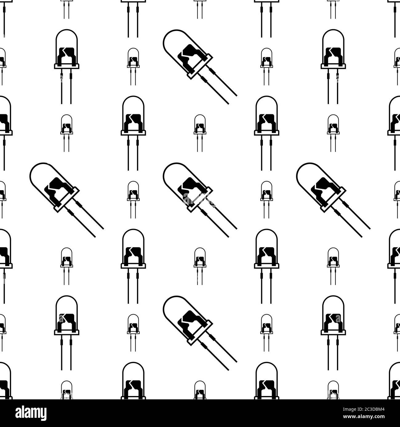 White light emitting diode icon Black and White Stock Photos & Images ...