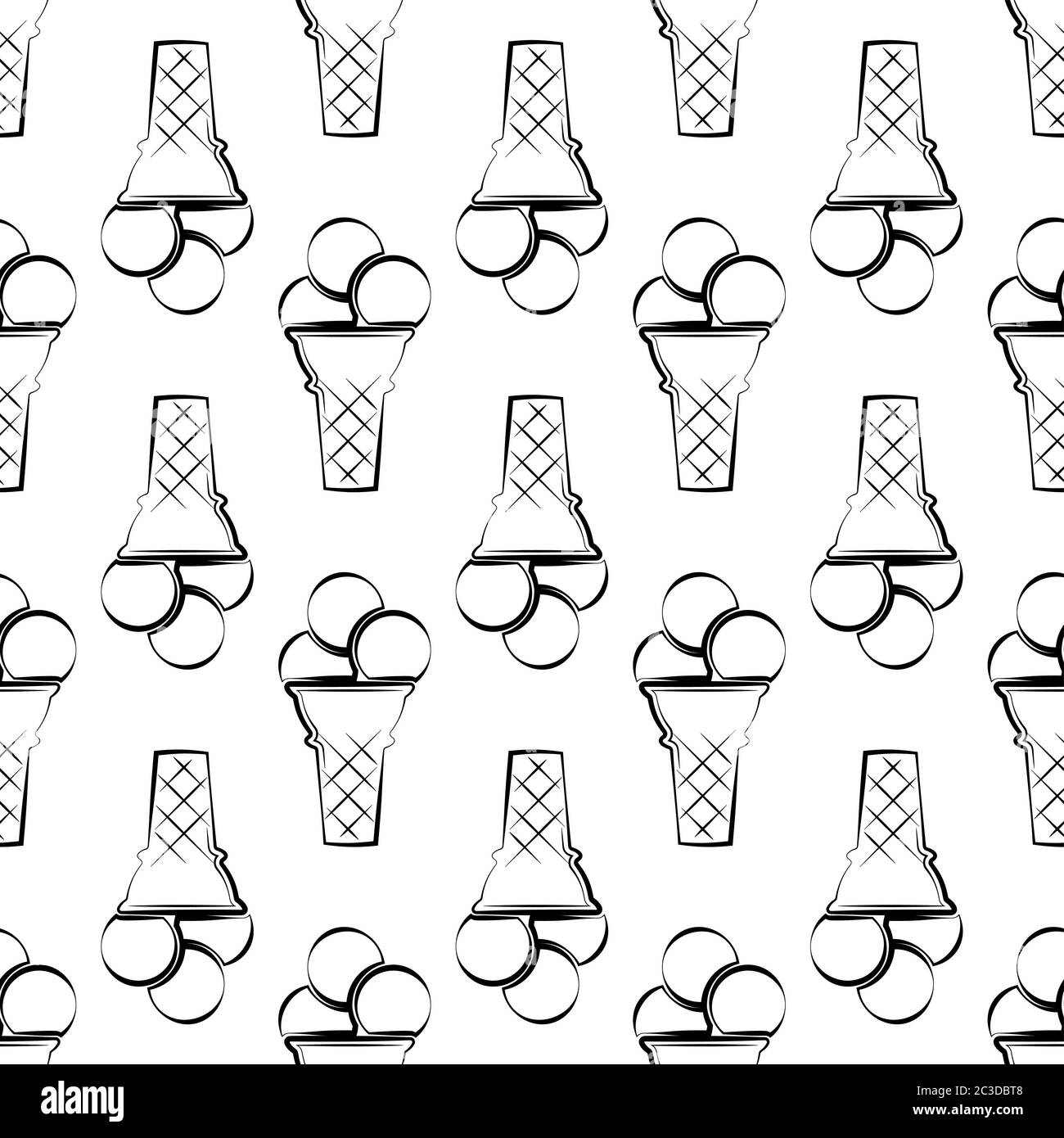 Ice Cream Cone Icon Seamless Pattern Vector Art Illustration Stock ...