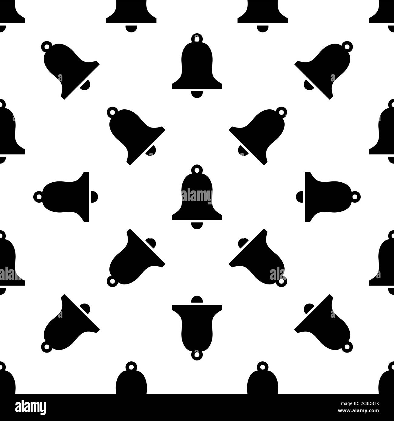 Bell Icon Seamless Pattern, Bell Vector Art Illustration Stock Vector ...