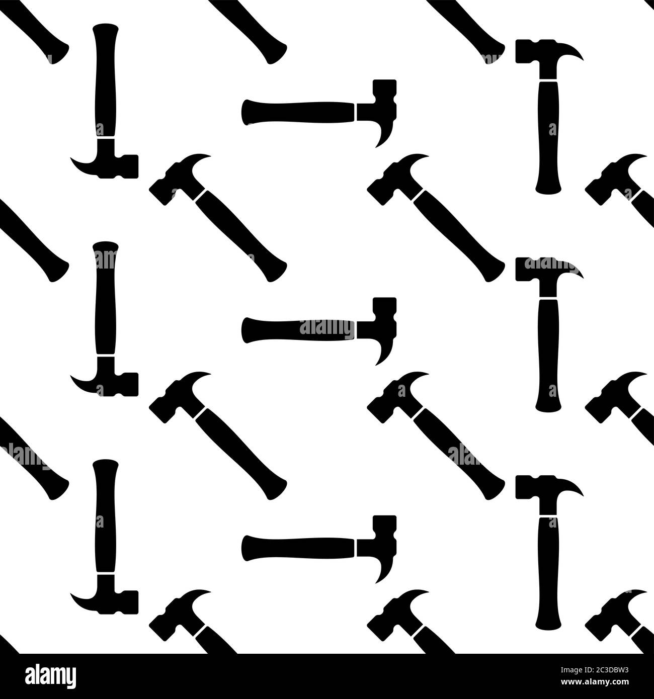 Hammer Icon Seamless Pattern, Tool Design Seamless Pattern Vector Art ...
