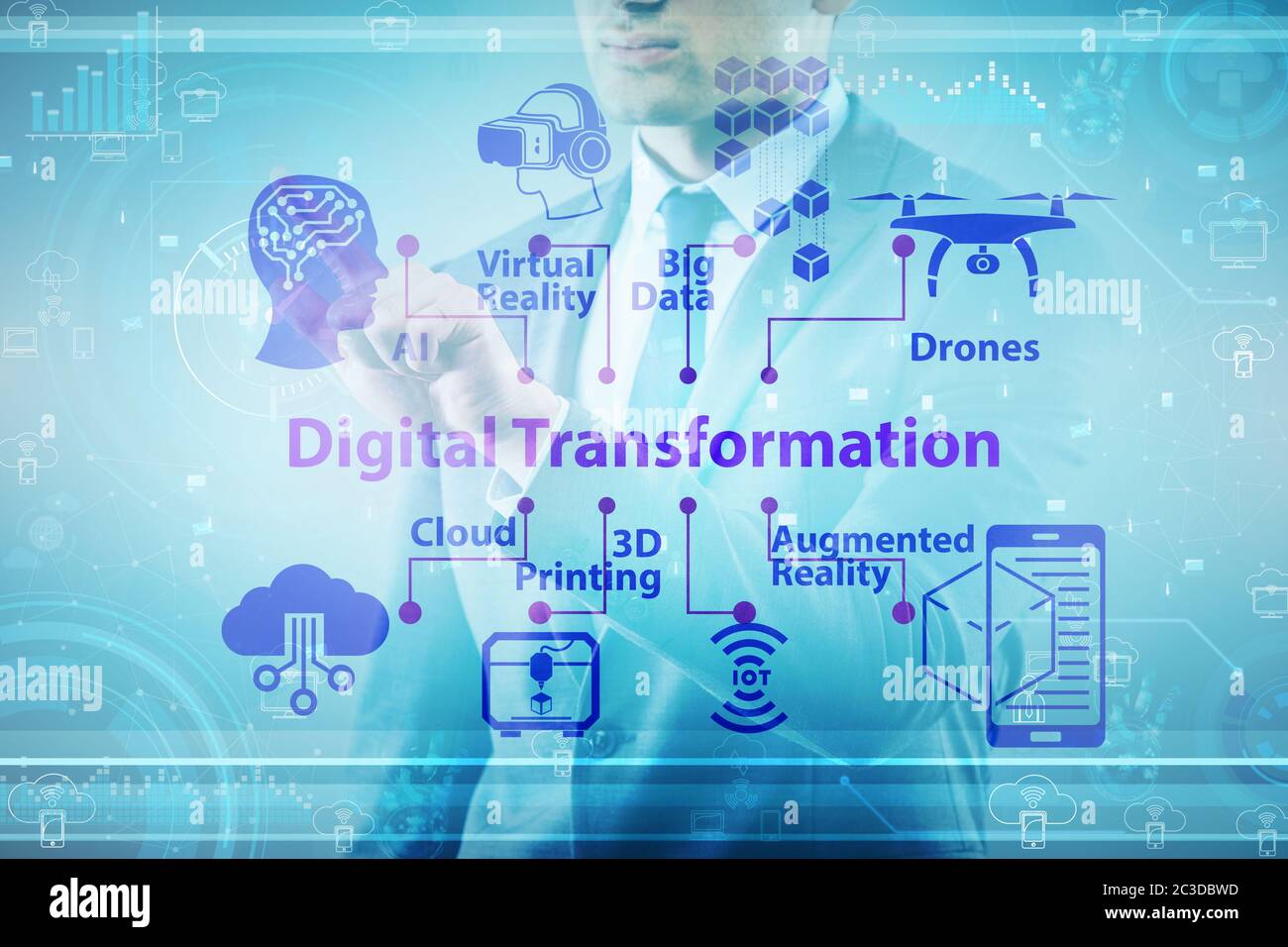 Digital transformation and digitalization technology concept Stock ...