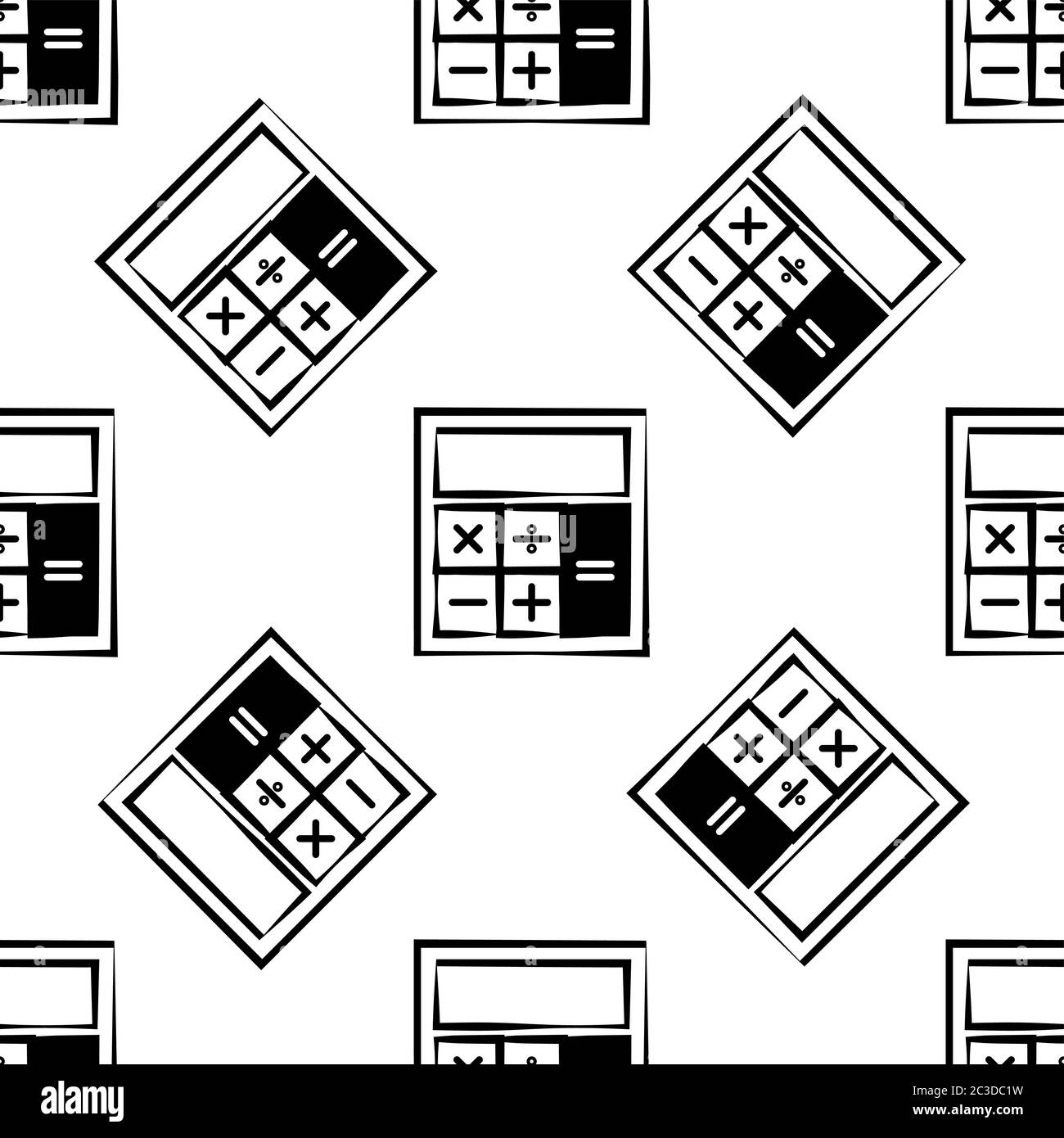 Calculator Icon Seamless Pattern, Calculator Keypad Sign Vector Art ...