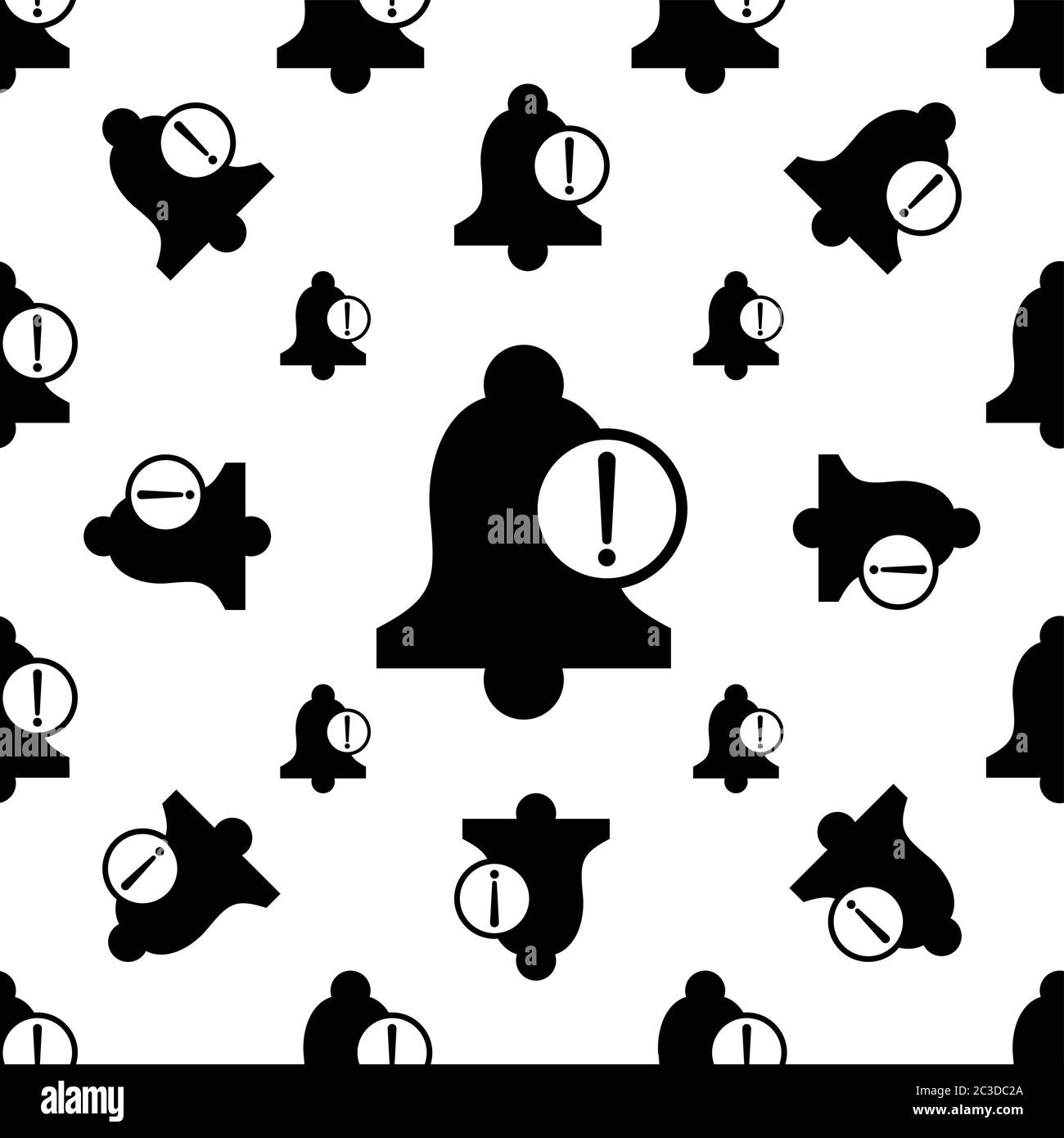 Alert Icon, Notification Icon Seamless Pattern Vector Art Illustration ...
