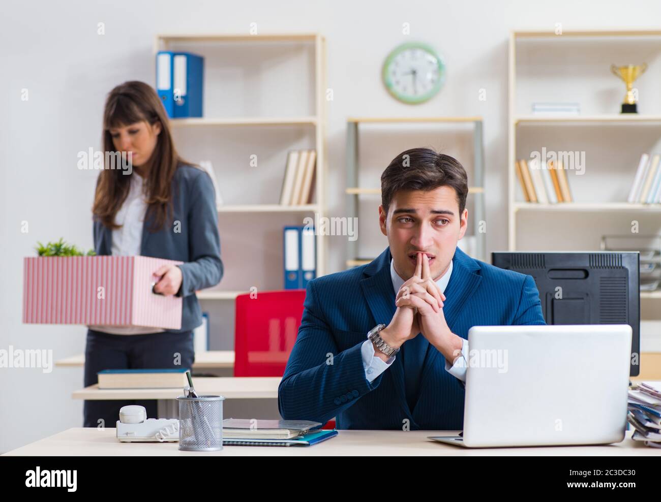 Person being fired from his work Stock Photo - Alamy