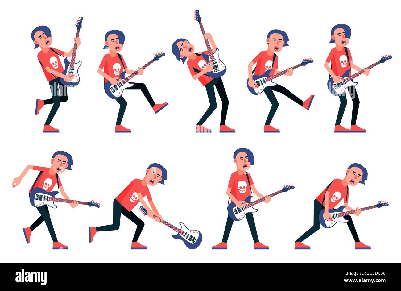 Rock star pose guitar Cut Out Stock Images & Pictures - Alamy