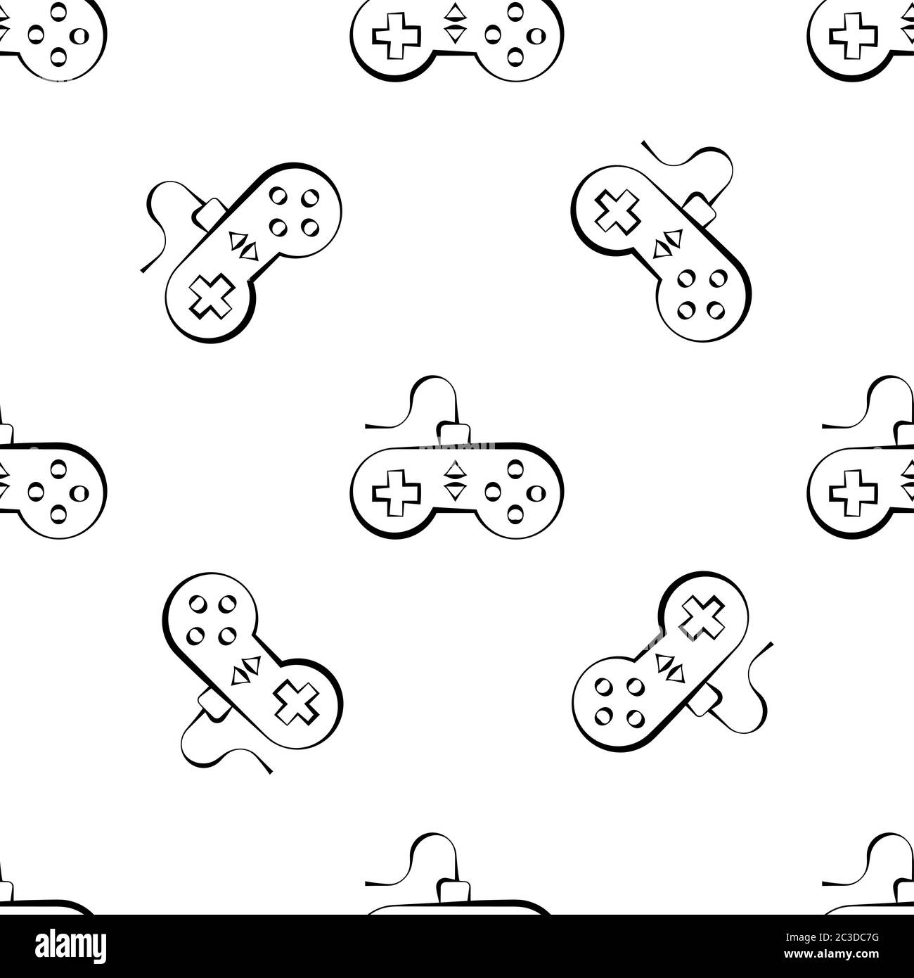 Game Controller Icon Seamless Pattern Vector Art Illustration Stock ...