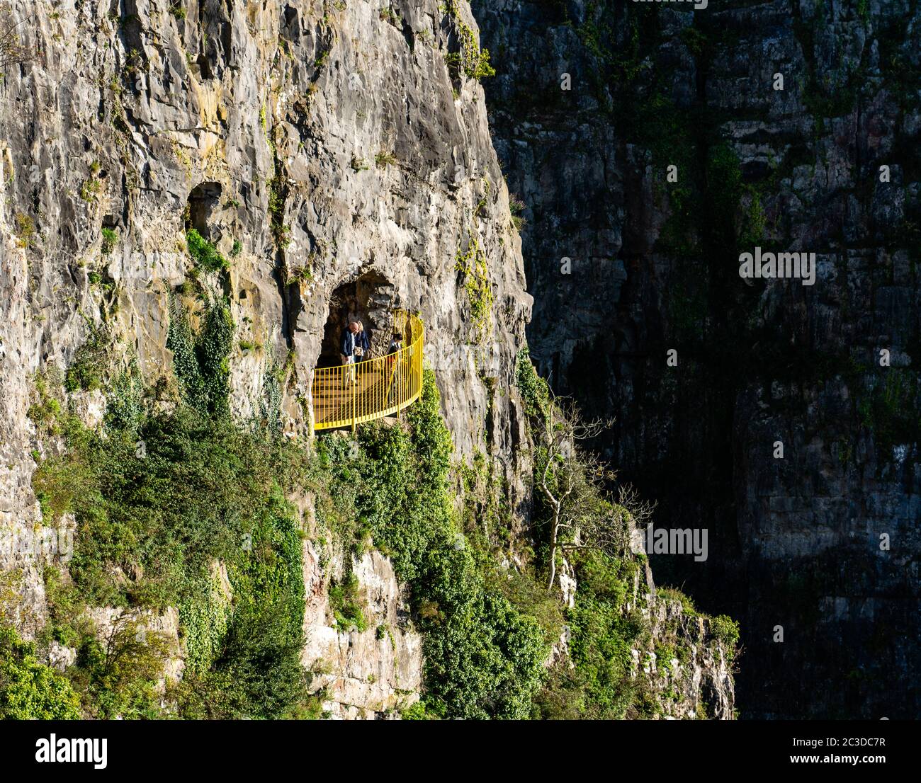 Giant's Cave or Ghyston's Cave or Foxhole opens out onto a viewing ...