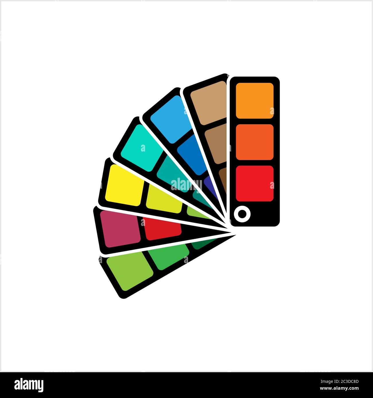 Color Sample Fan Card Icon Vector Art Illustration Stock Vector Image ...