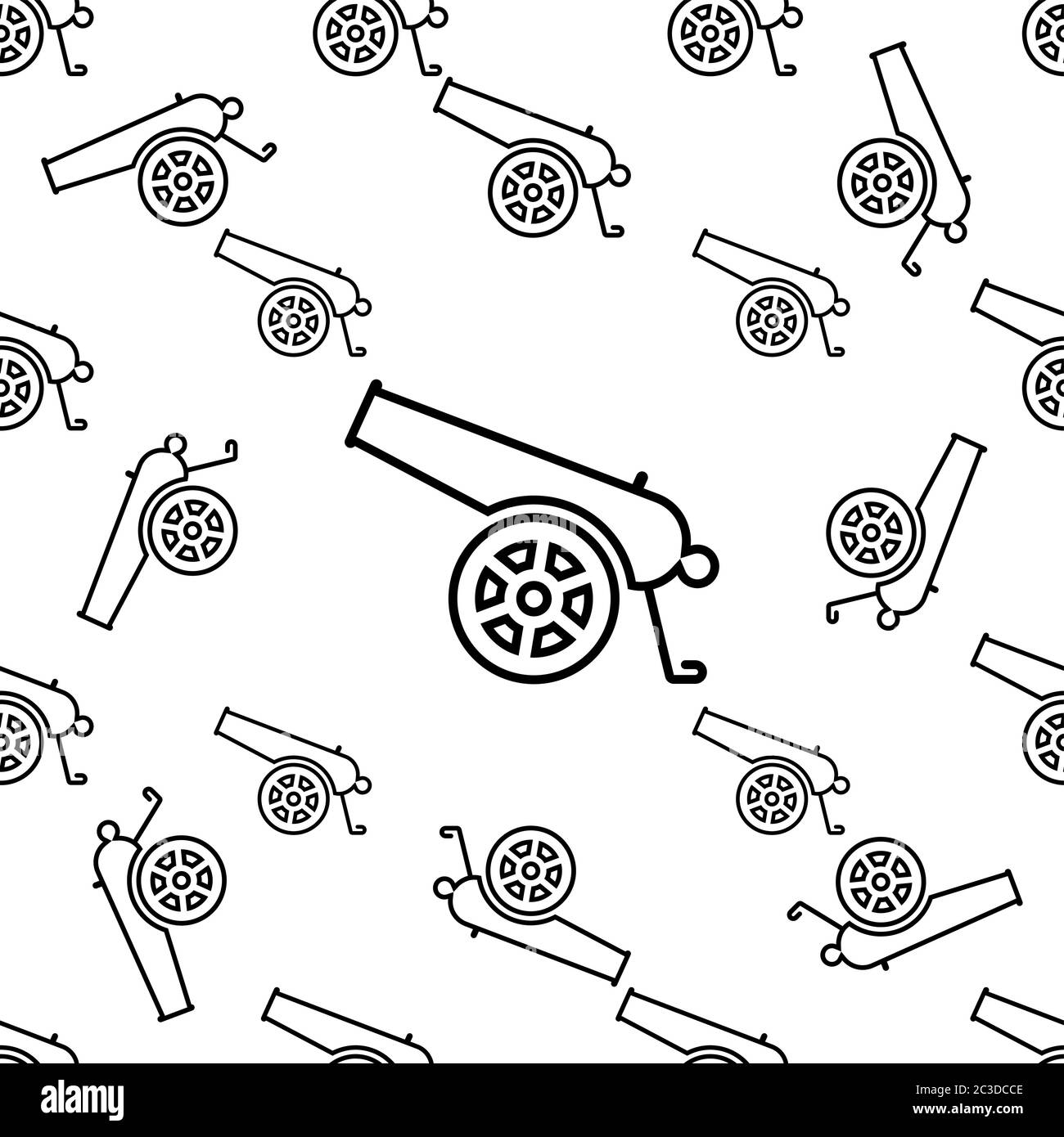 Cannon Icon Seamless Pattern, Weapon Icon, Old Style Vector Art ...