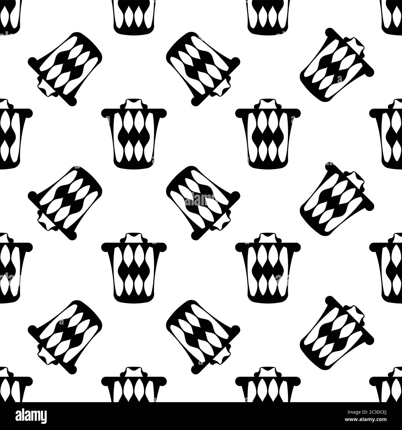 Trash Can Icon Seamless Pattern Vector Art Illustration Stock Vector ...