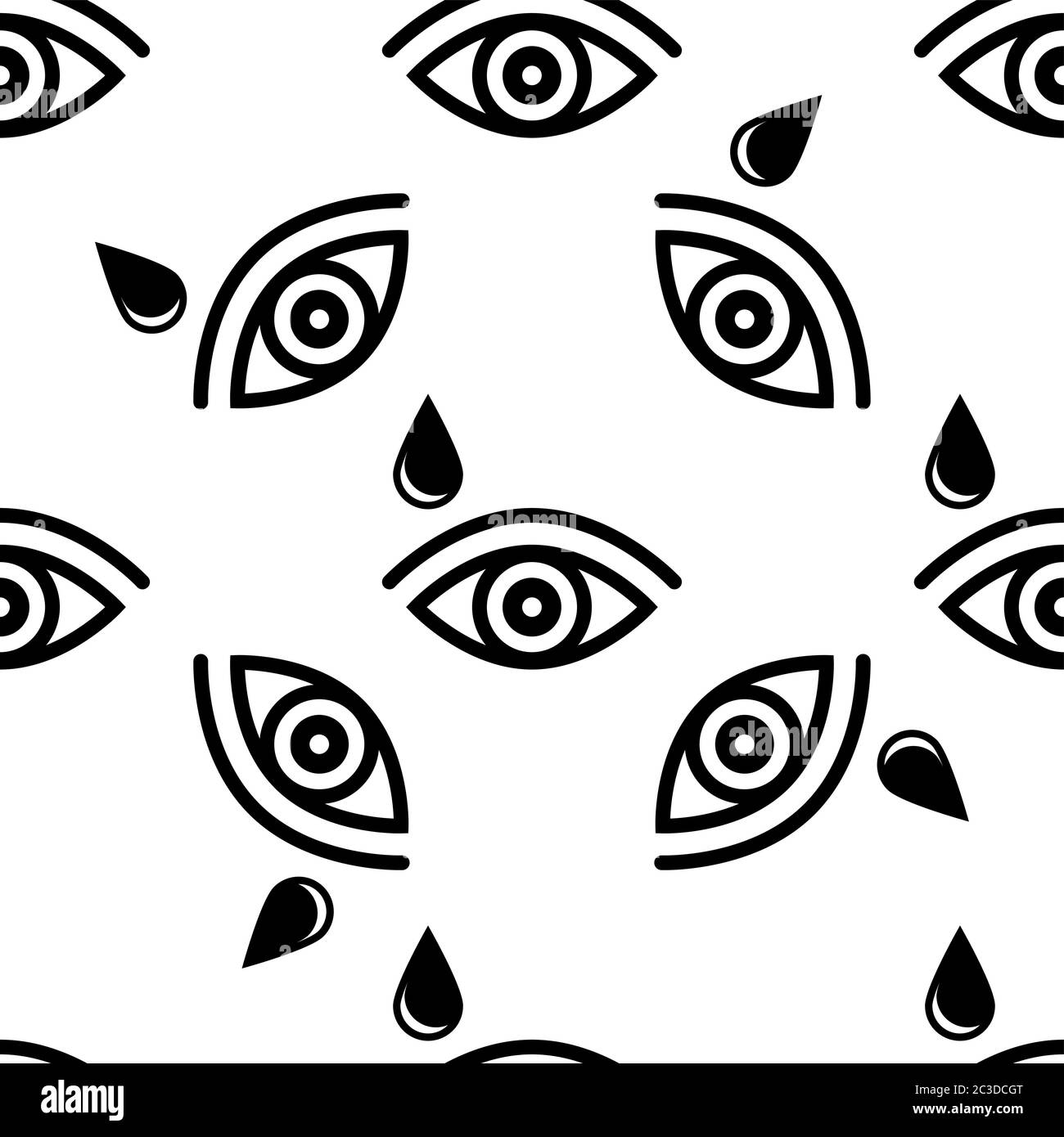 Eye Drop Icon Seamless Pattern Vector Art Illustration Stock Vector ...