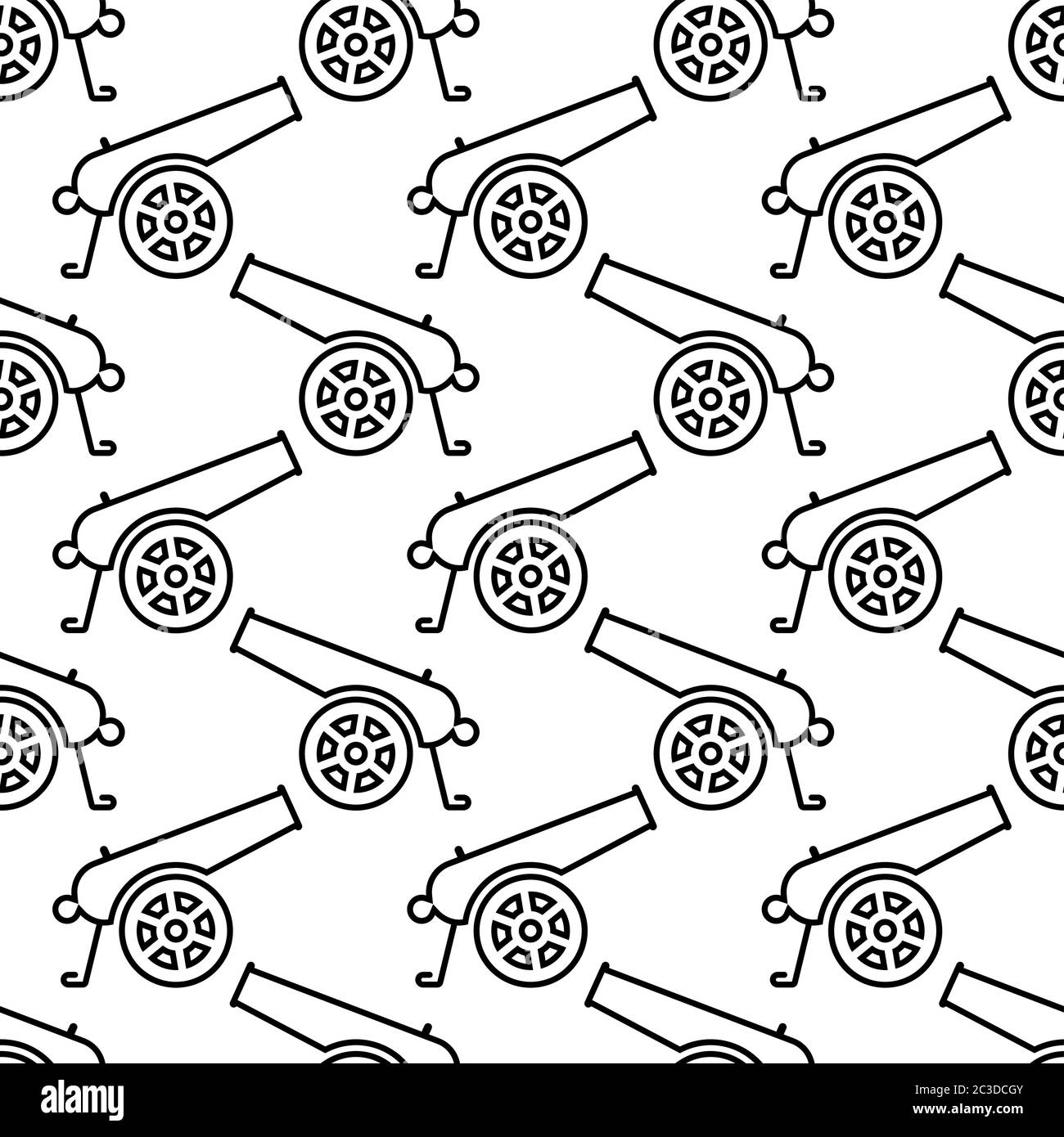Cannon Icon Seamless Pattern, Weapon Icon, Old Style Vector Art ...